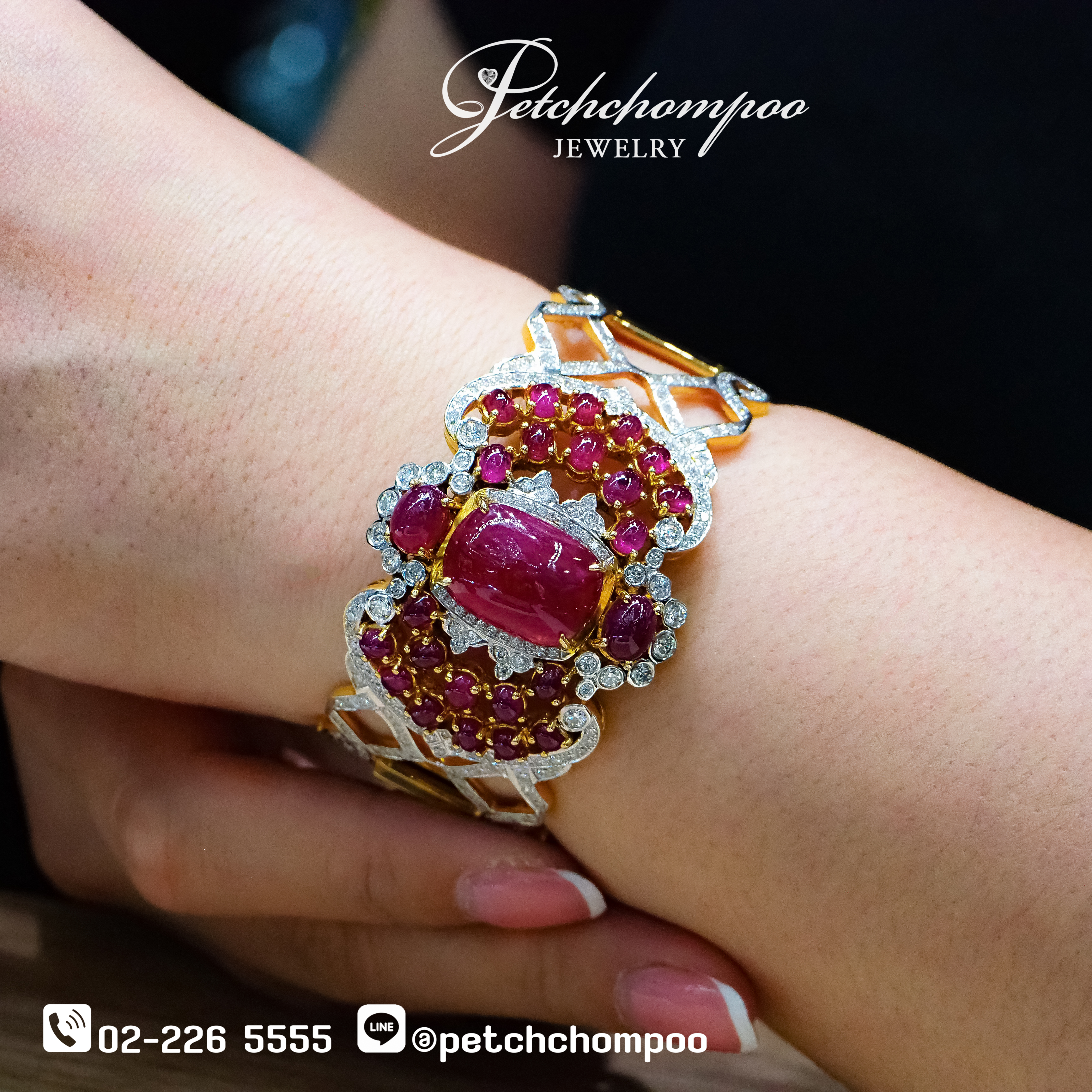 Regal Flame™ 10.85 carat Burmese Ruby & Diamond Royal Cuff